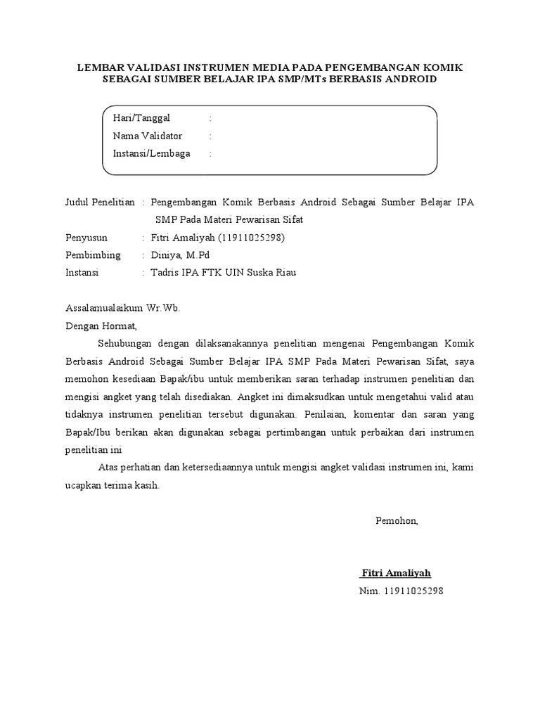 Angket Validasi Media Ipit | PDF