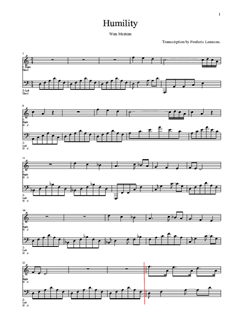 Humility_Wim Mertens | PDF