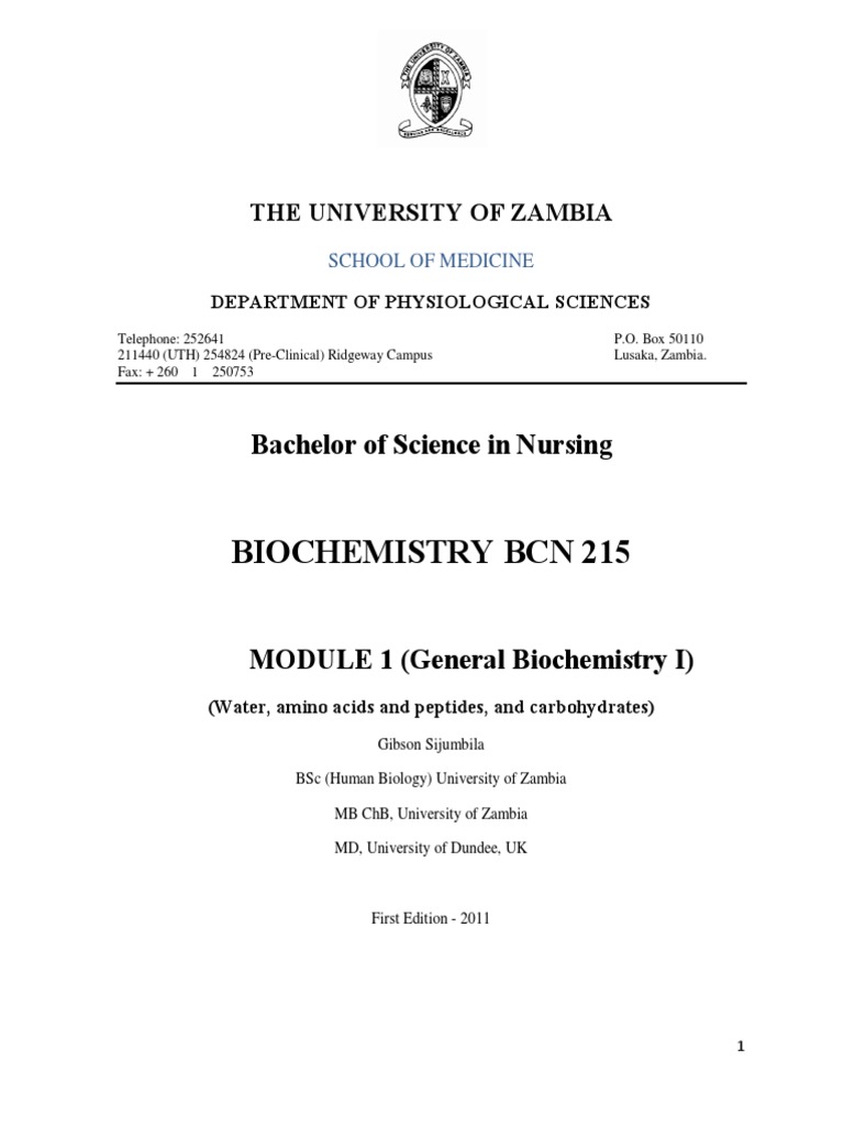 BIOCHEMISTRY BCN Module 1 PDF | PDF