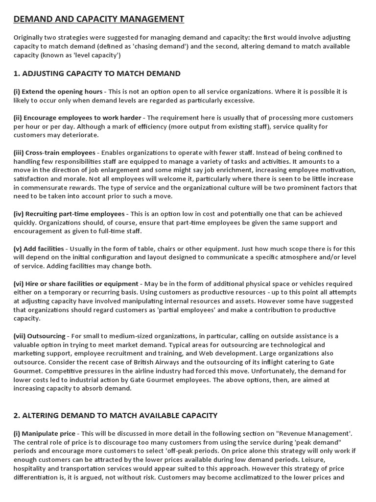 SCM Unit 2 - Demand & Capacity Management + Demand Forecasting - Notes ...