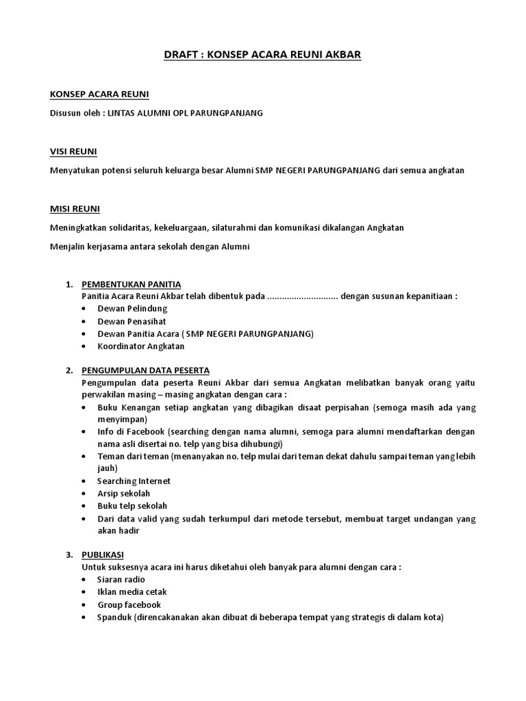 Konsep Reuni PDF | PDF