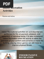 Active and Passive Recreational Activities | PDF | Physical Fitness ...