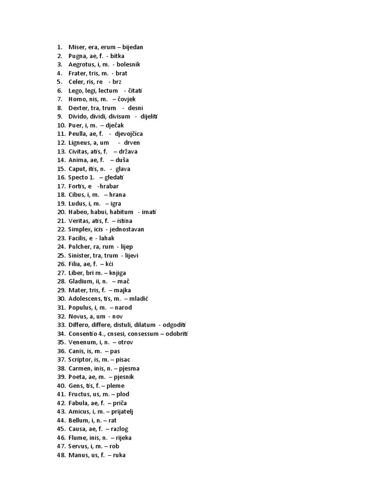 Riječi Latinski | PDF