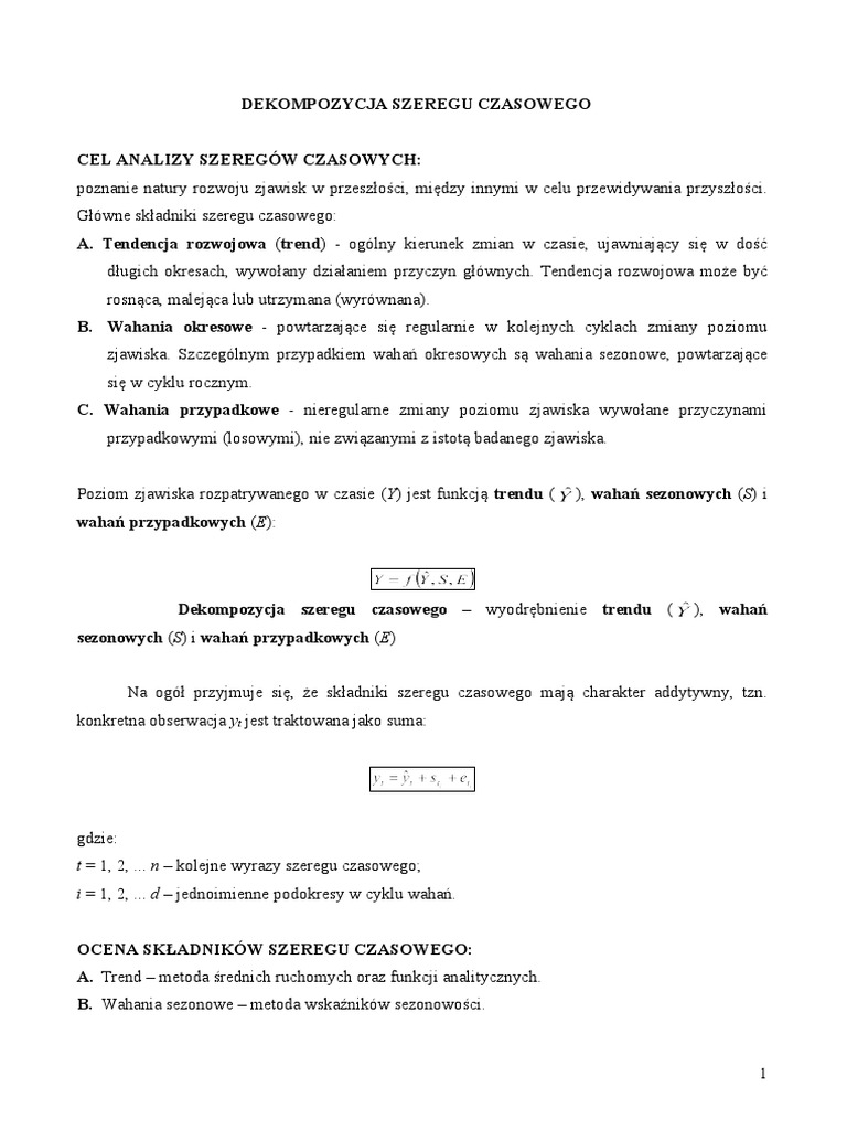 Wyklad 10 (Tendencja Rozwojowa) | PDF