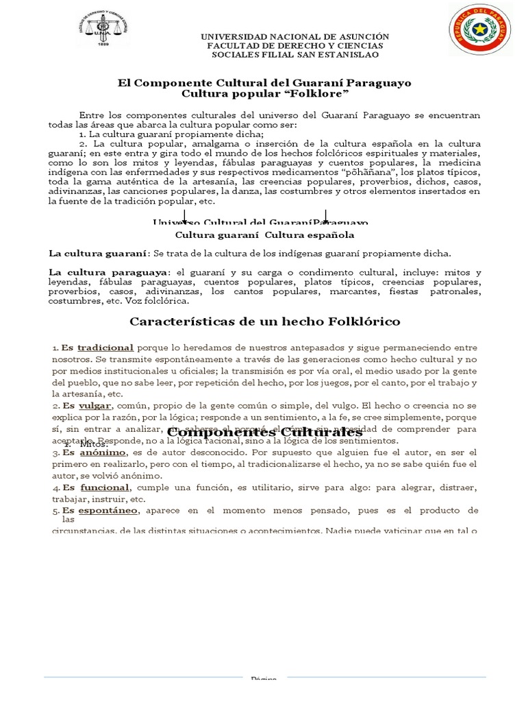 Unidad III Componentes Culturales | PDF