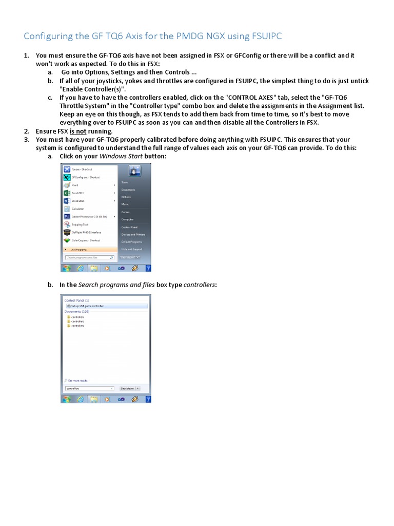 Configuring the GF TQ6 for the PMDG NGX using FSUIPC.pdf | PDF | Computing | Computer Science