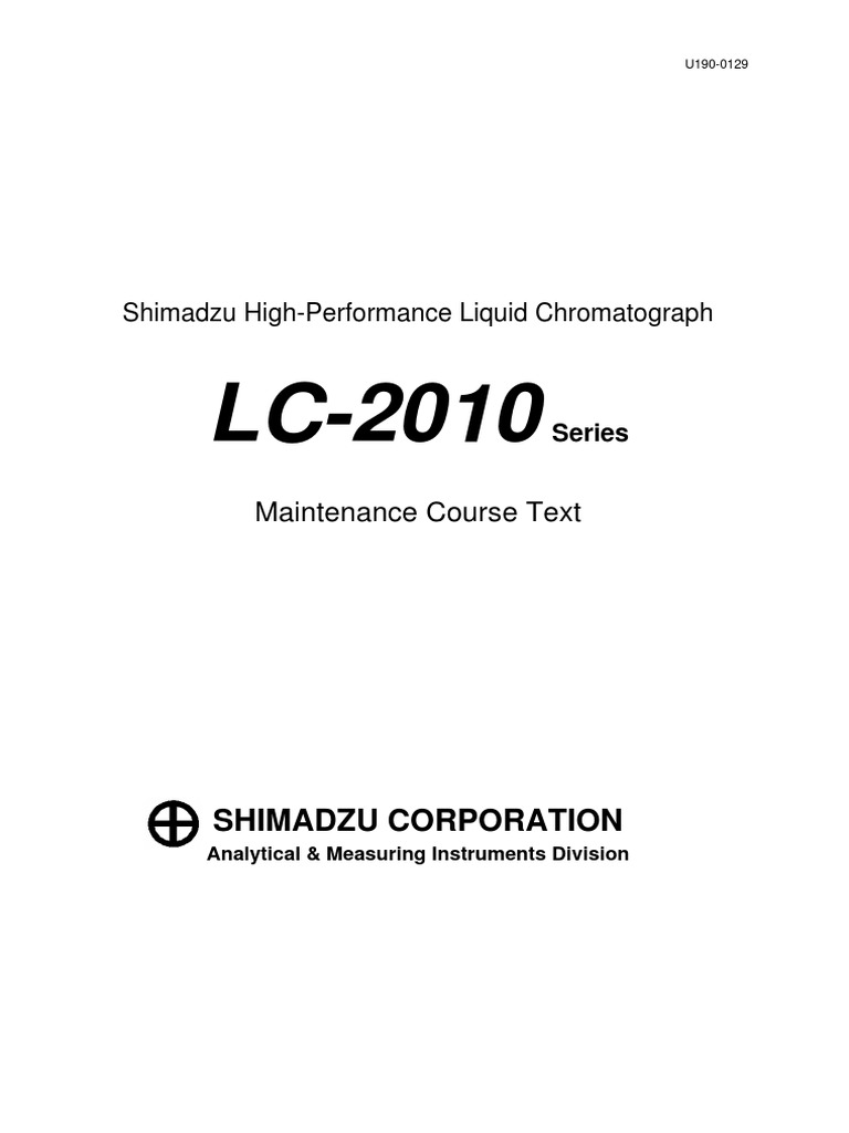 Shimadzu Lc 2010 Maintenance Guide Pdf Pump High Performance