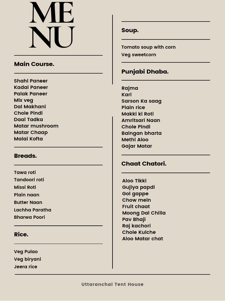 UTH Food Menu PDF | PDF