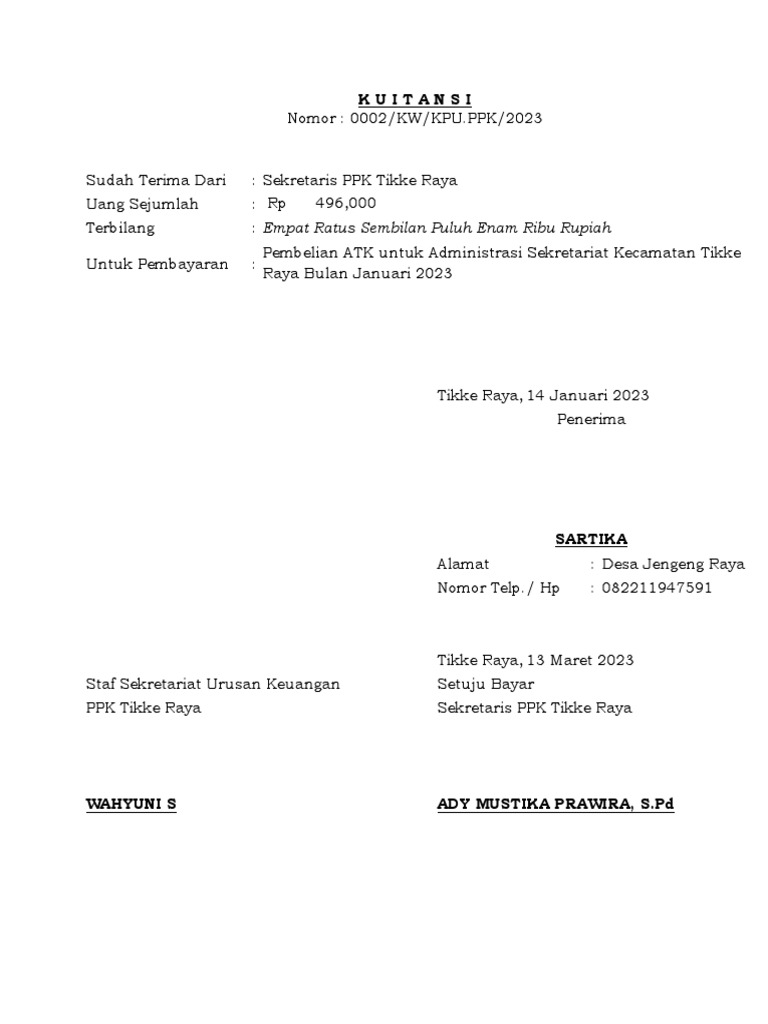 KUITANSI ATK | PDF