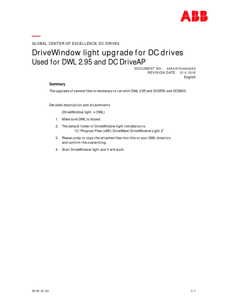 DC Drives Software Upgrade Guide | PDF | Home & Garden | Technology & Engineering