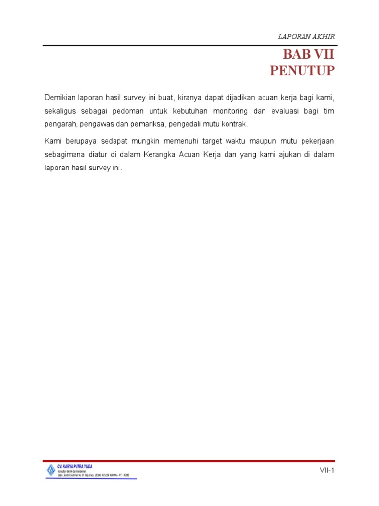 Bab VII Penutup | PDF