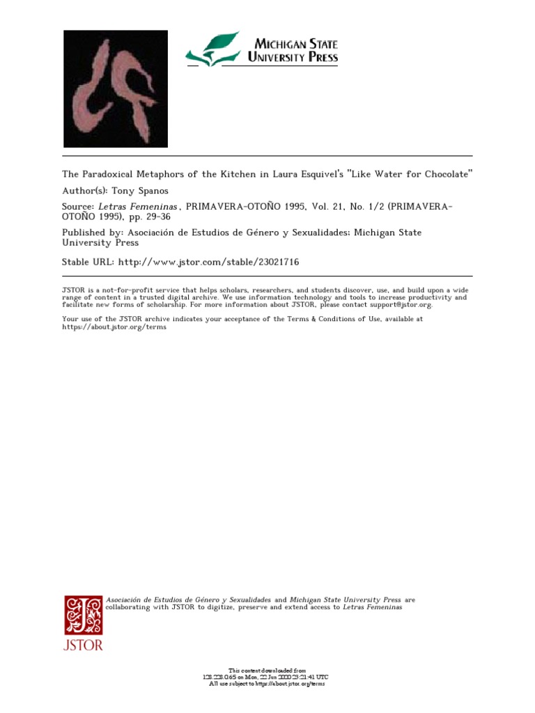 The Paradoxical Metaphors of The Kitchen in Laura Esquivel's-Like Water ...