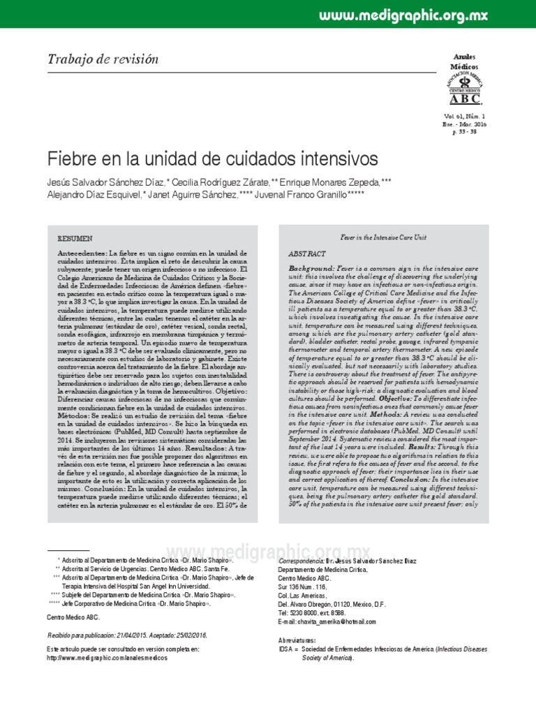 Fiebre en La Unidad de Cuidados Intensivos | PDF | Autosuperación ...