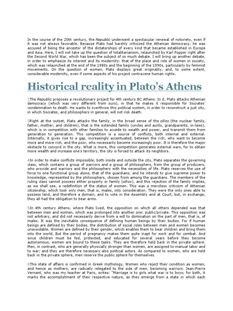 Women in Plato's Republic | PDF | Plato | Soul