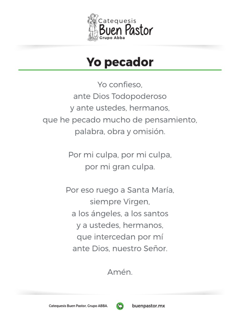 Oración del Yo Pecador | PDF