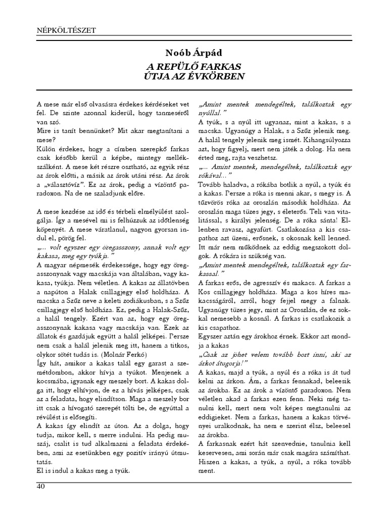 Ősi Gyökér Farkas Mese PDF | PDF