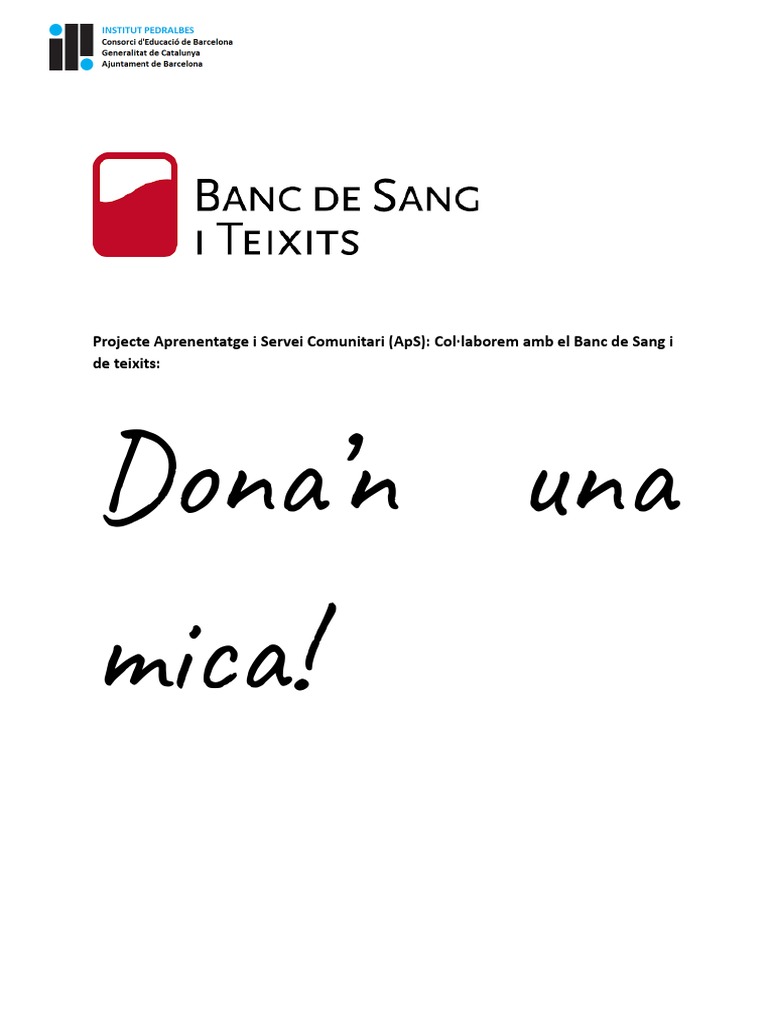 Dossier APS 22-23 - Dona'n Una Mica - Banc de Sang PDF | PDF