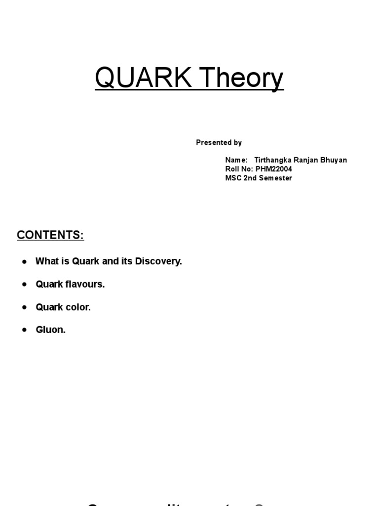 Quark Theory | PDF