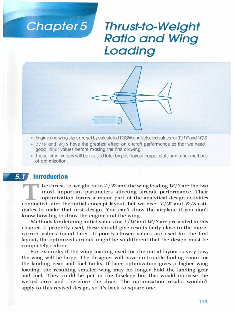Thrust-to-Weight Ratio in Aircraft Design | PDF