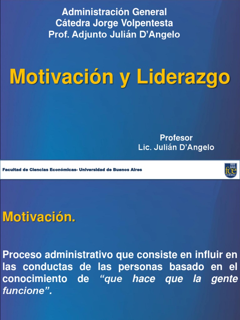 Liderazgo y Motivación PDF | PDF