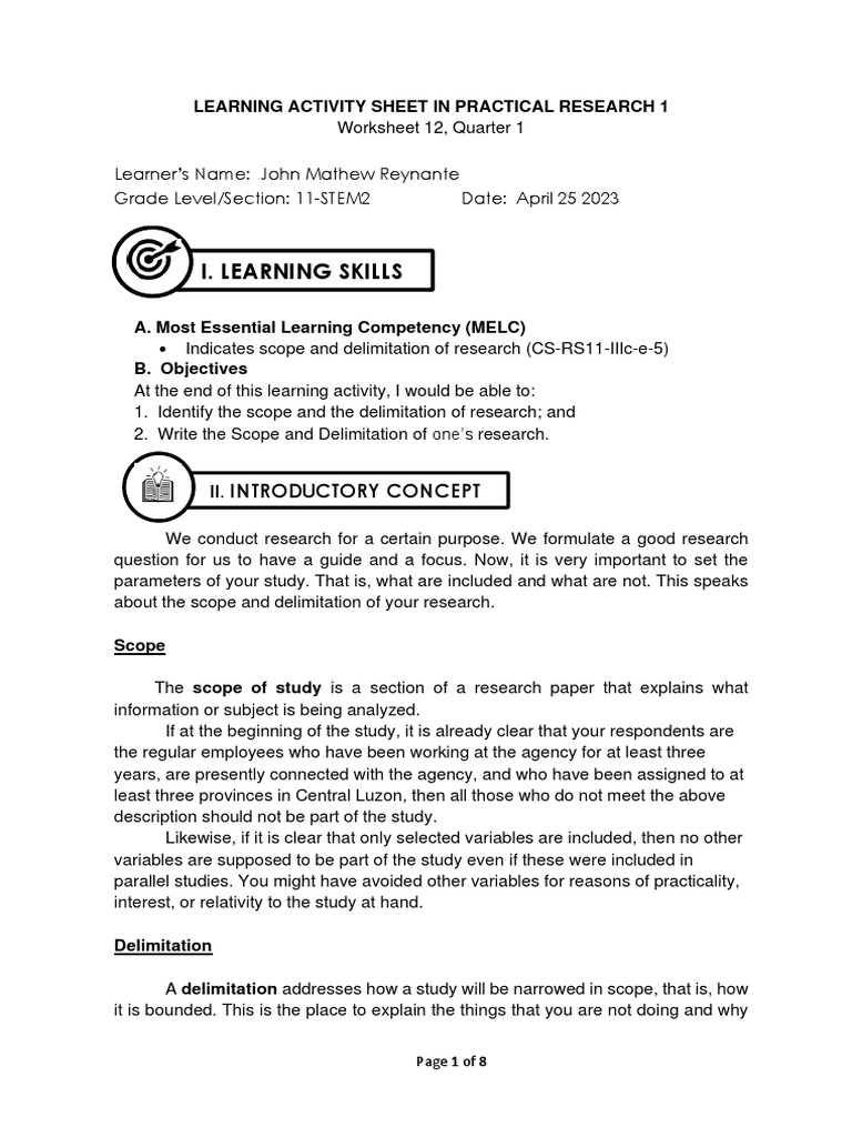 PR1 - Q1 - LAS12 by John Mathew Reynante PDF | PDF | Career & Growth
