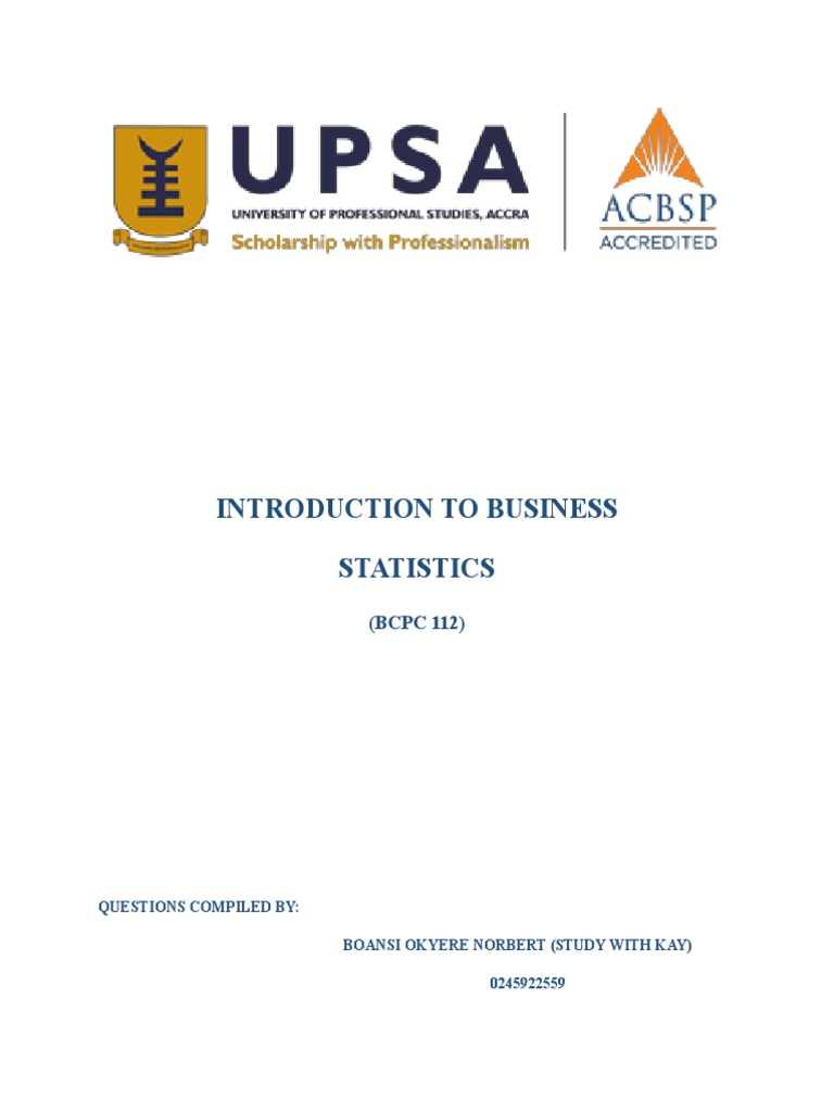 Introduction To Business Statistics - BCPC 112 PDF | PDF | Statistics ...