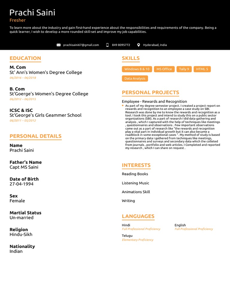 Prachi's Resume (1) - 1 PDF | PDF