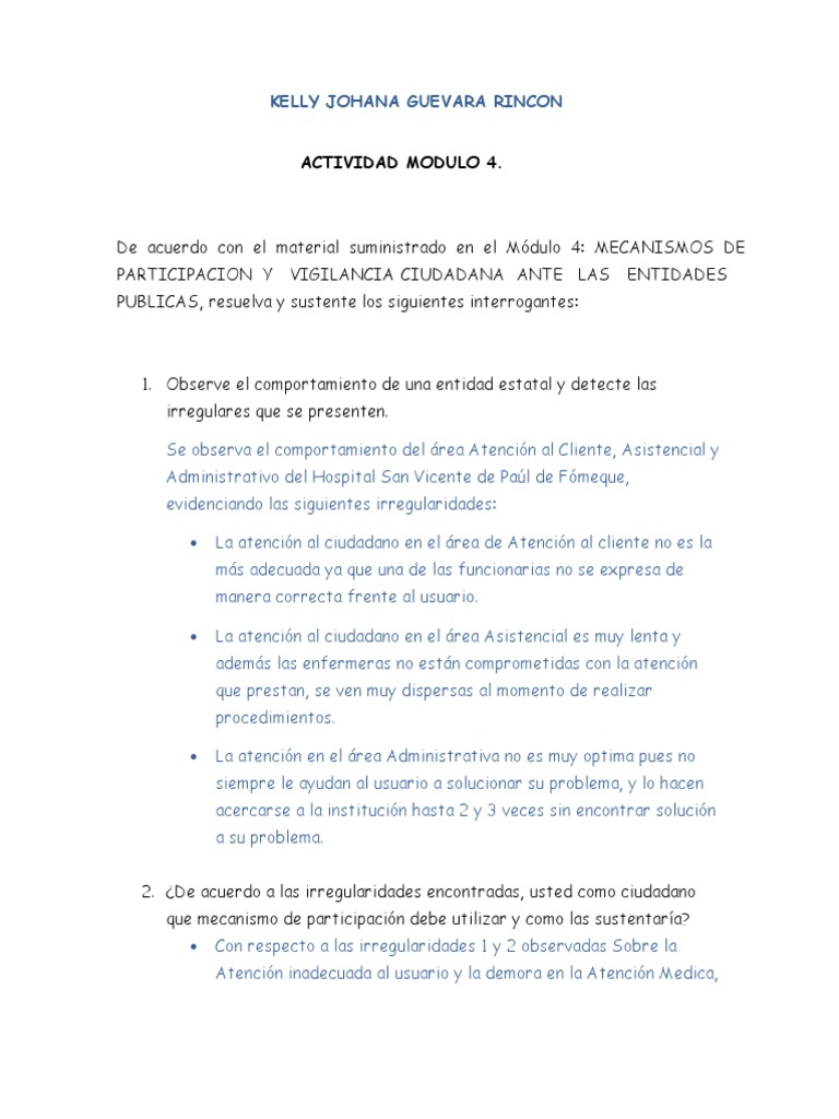 Actividad Modulo 4 | PDF