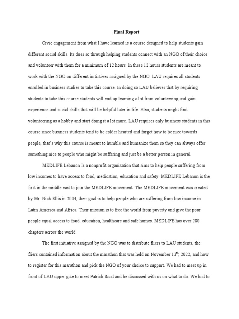 Final Report Bus 299 | PDF