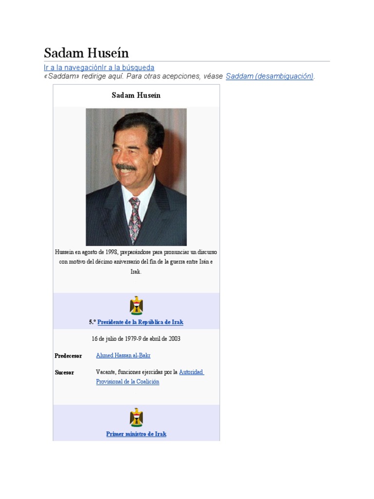 Sadam Huseín | PDF