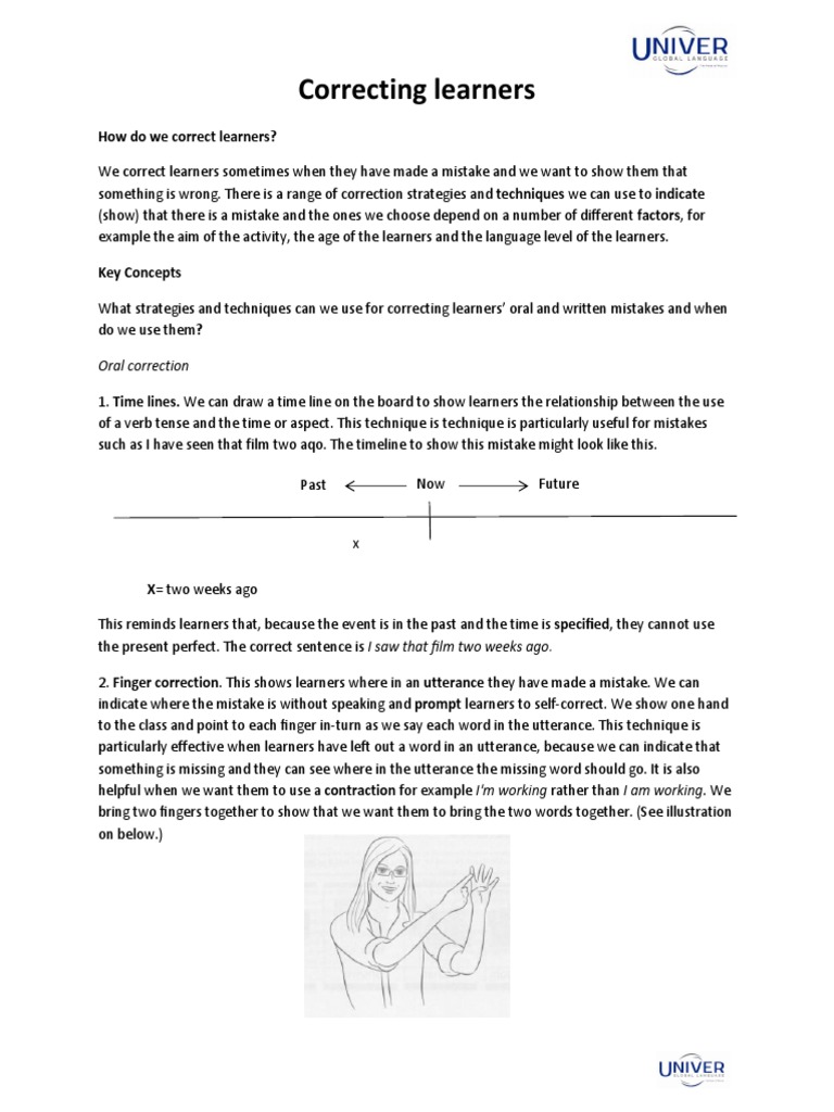 Strategies for Correcting Learners | PDF