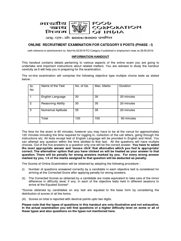 FCI Amended Information Handout Eng | PDF | Identity Document | Driver ...