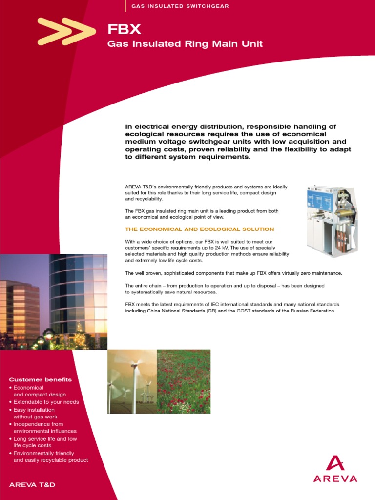 Gas Insulated Ring Main Unit | PDF | Switch | Electric Power Distribution