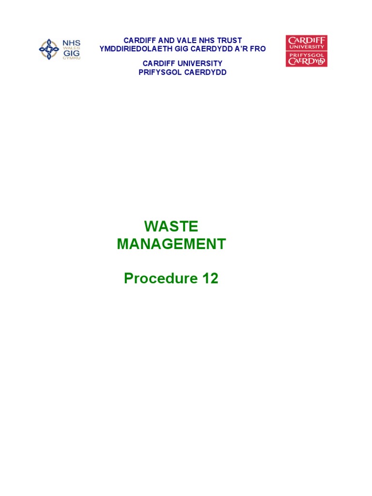 Waste Management - Procedure 12 | PDF | Waste Management | Hazardous Waste