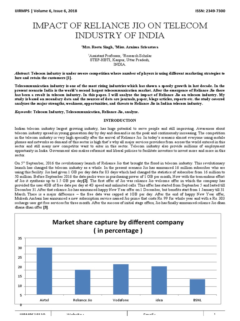 Jio's Market Disruption in Telecom Industry | PDF | Service Industries ...