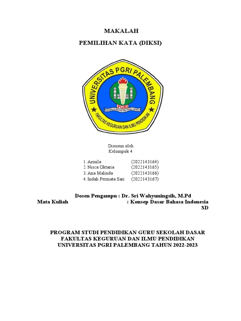 Pilihan Kata (Diksi) K.2 | PDF