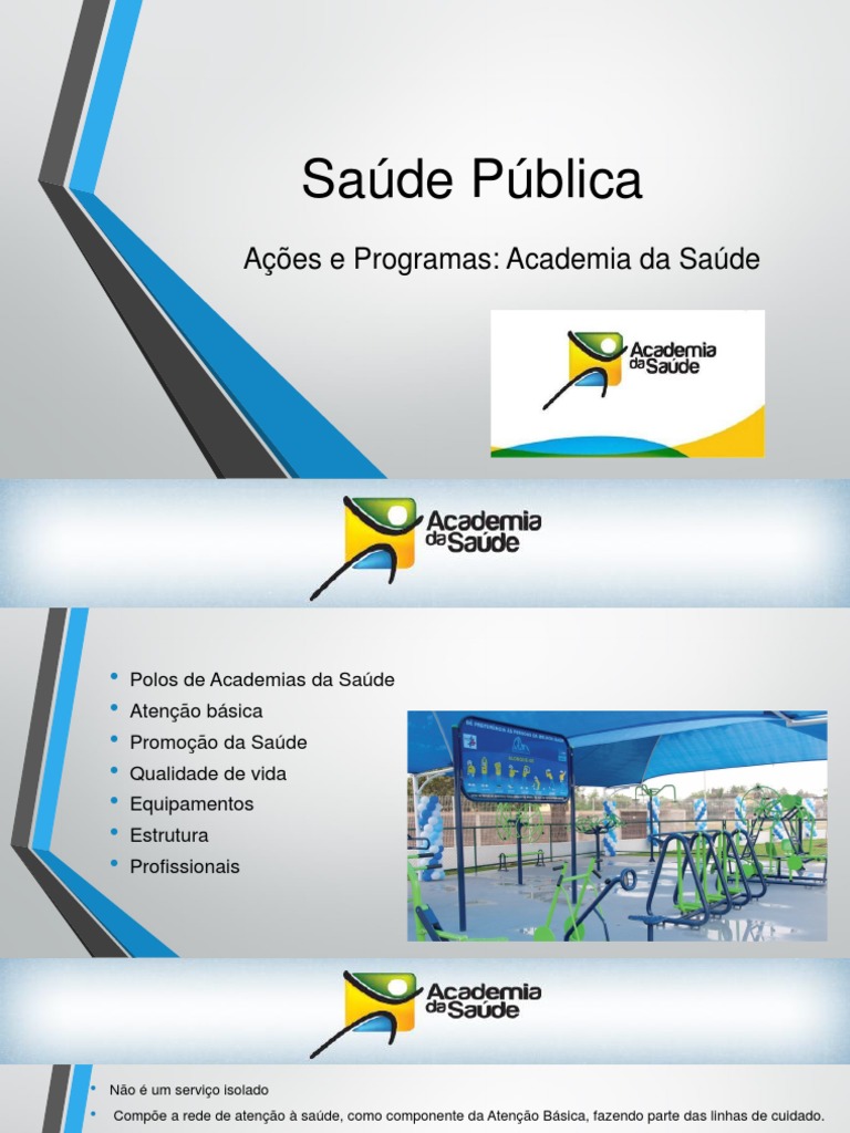 Academia da Saúde: Promoção e Qualidade de Vida | PDF