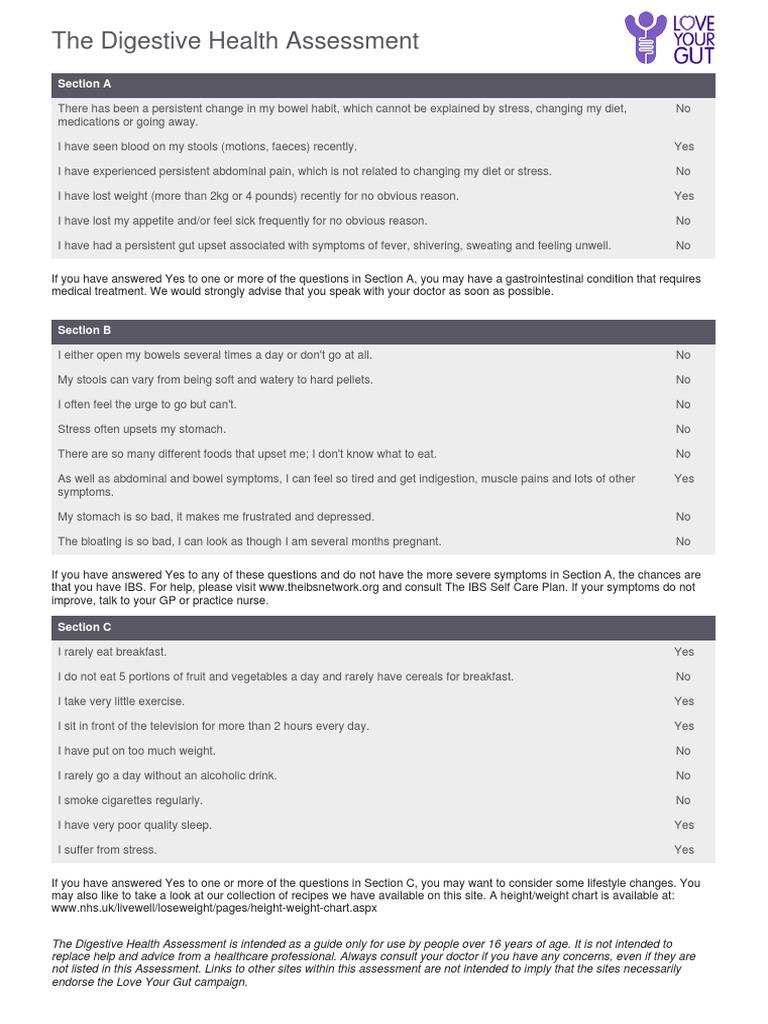 the-digestive-health-assessment.pdf | PDF | Gastrointestinal Tract ...