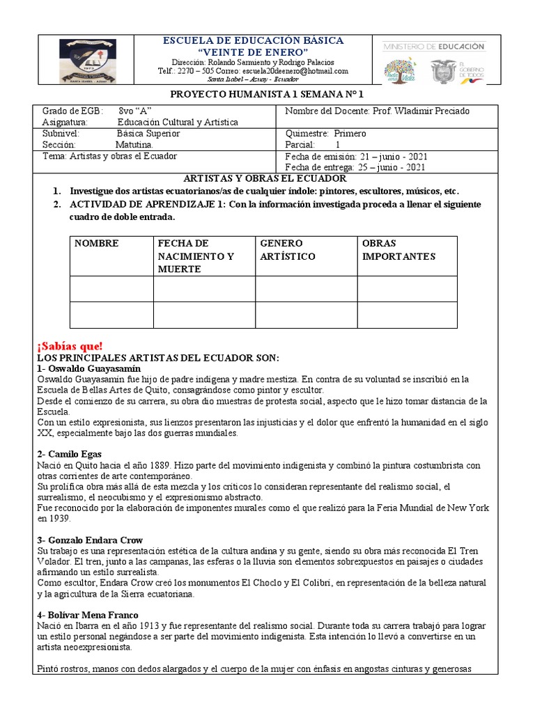 PH 1 Semana 1 ECA 8vo | PDF