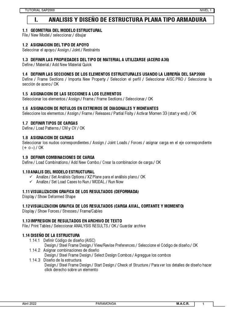 MACR - Tutorial SAP2000 PDF | PDF