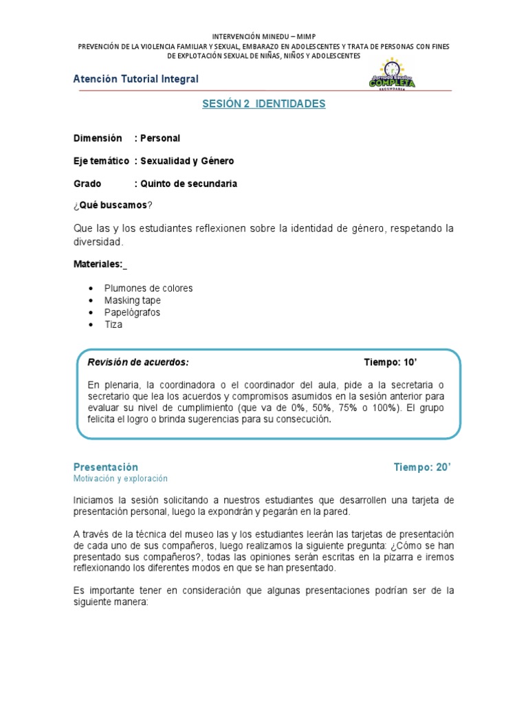 Sesión 2 Identidades | PDF