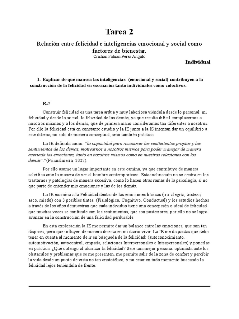 Tarea2 - Psicologia Unad | PDF