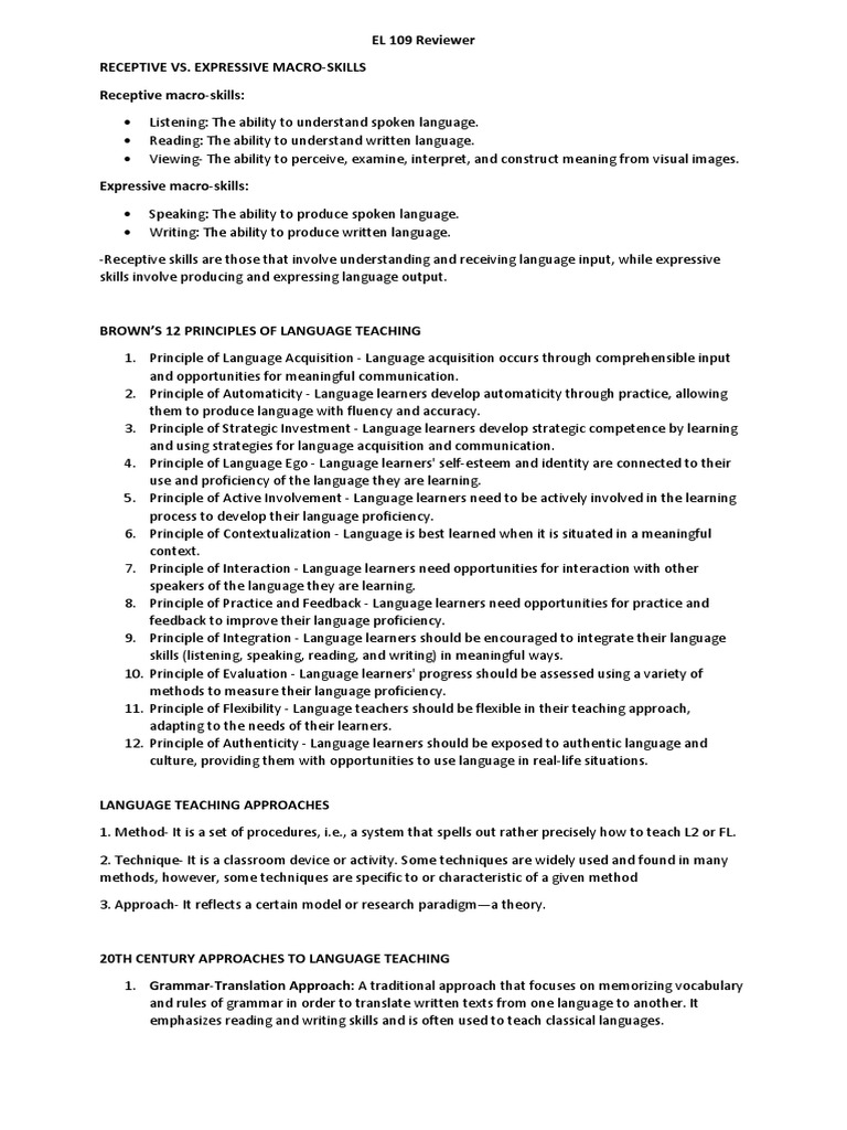 EL 109 Reviewer | PDF