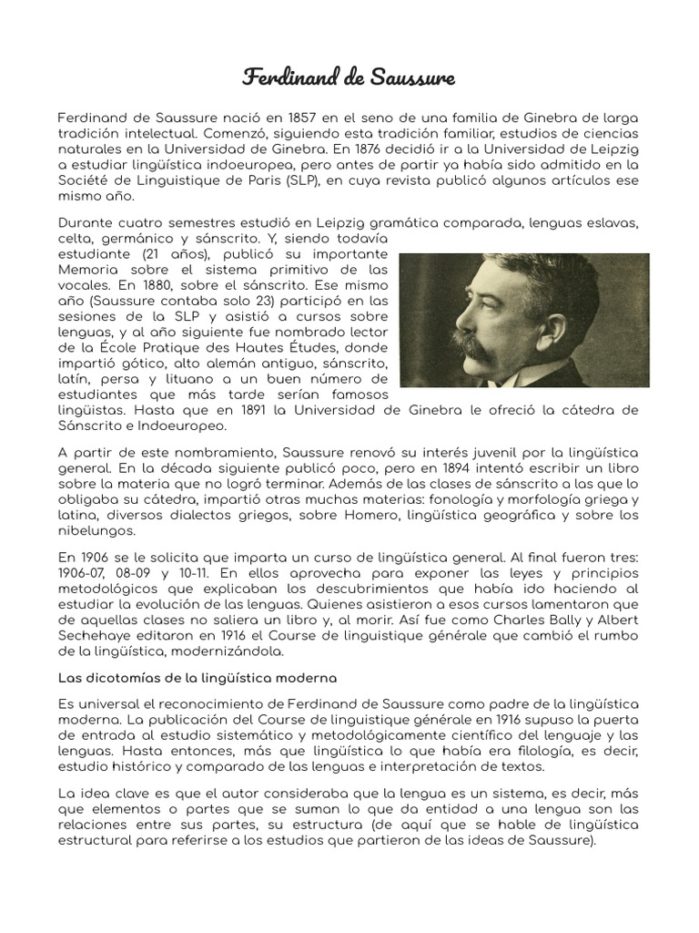 Ferdinand de Saussure | PDF