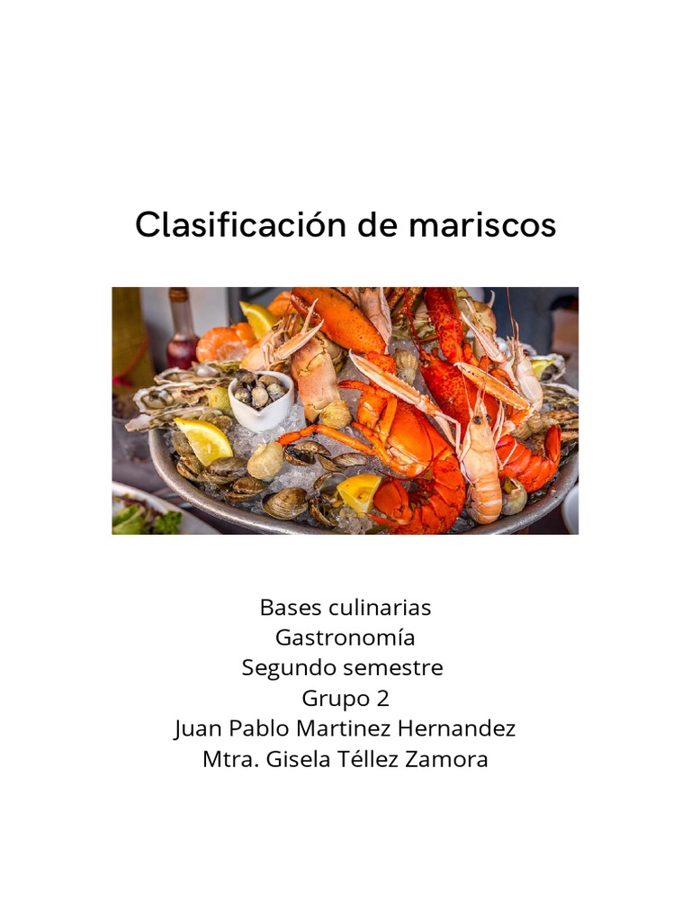 Clasificacion de Mariscos | PDF