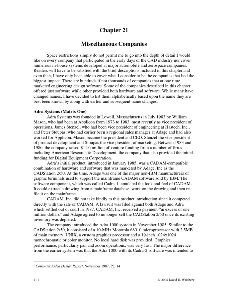 The Engineering Design Revolution - CAD History - 21 Miscellaneous ...