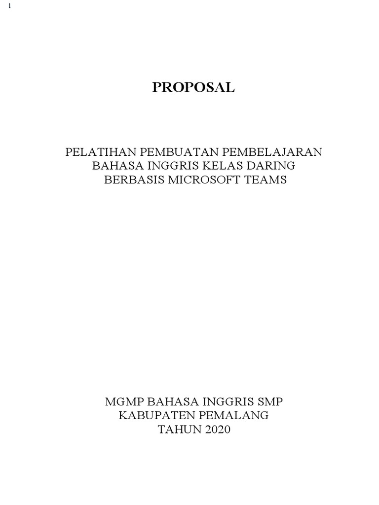 PROPOSAL MGMP Bahasa Inggris | PDF | Bisnis