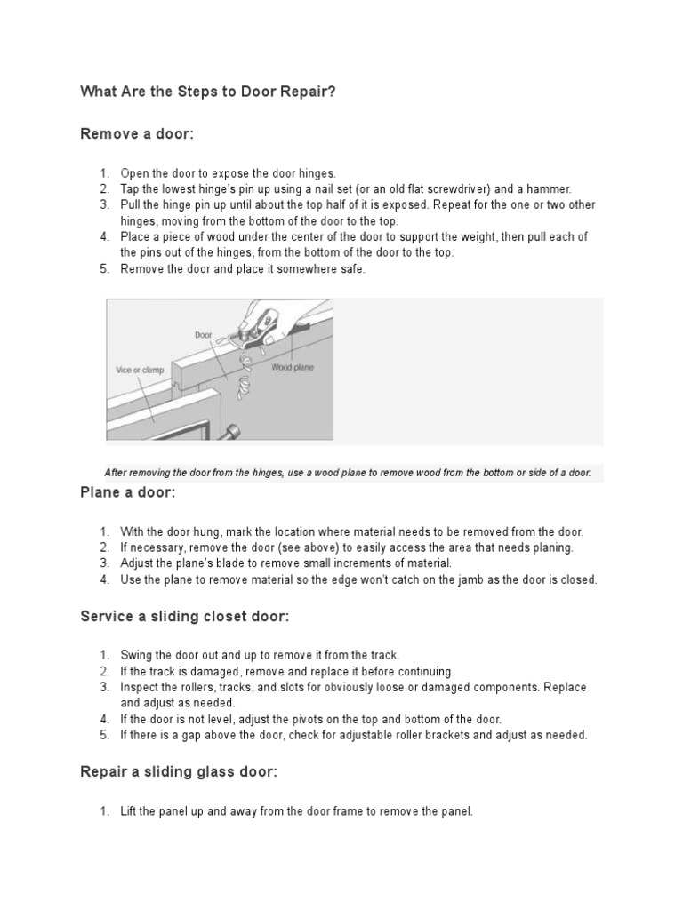 Steps for Effective Door Repair Guide | PDF | Home & Garden ...
