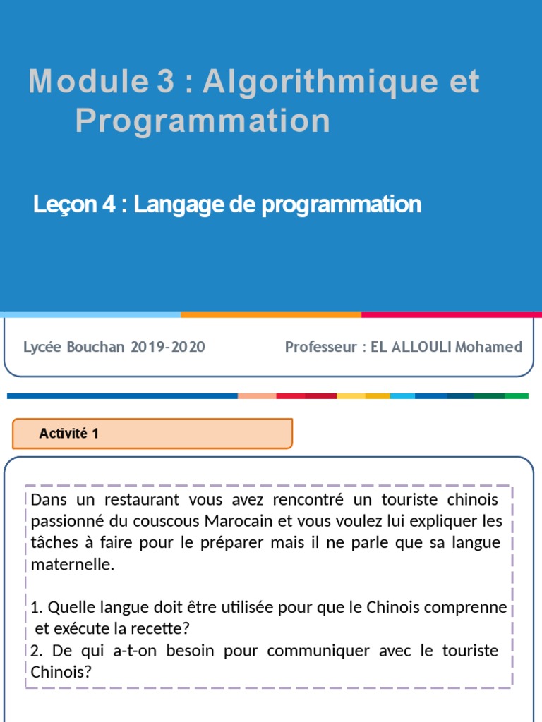 tcsf3 Seance 1 | PDF | Programme informatique | Programmation