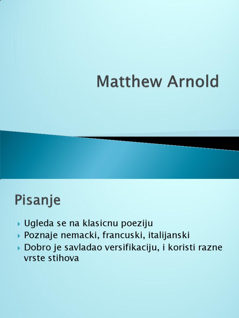 Matthew Arnold | PDF | Poetry | Classics